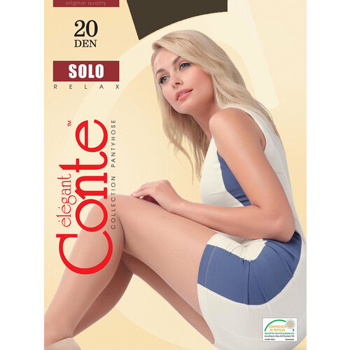 Колготки Conte elegant Solo, 20 den, размер 3/M, бежевый, серый