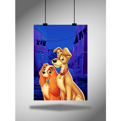 Постер плакат интерьерный на стену мультфильм Леди и Бродяга 2 А3