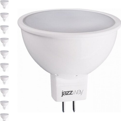 Светодиодная лампа JazzWay Pled Eco 5W эквивалент 35W 4000K 400Лм GU5.3 для спотов MR16 (комплект из 10 шт.)