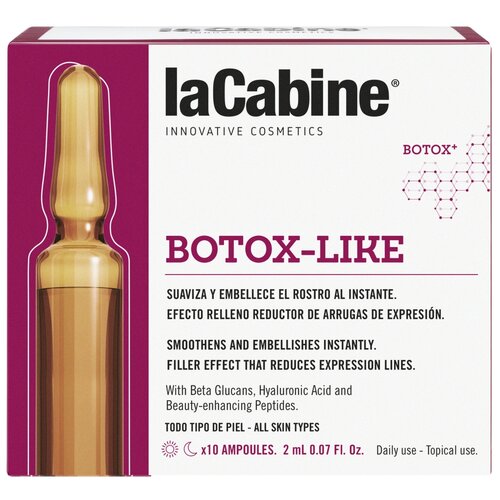 LaCabine Botox Like Концентрированная сыворотка в ампулах с эффектом ботокса для лица, 20 мл, 10 шт.