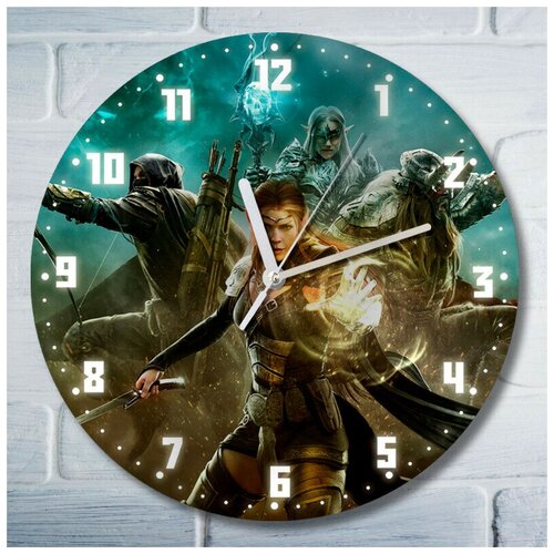 Настенные декоративные часы УФ с рисунком, диаметр 28см Игры The Elder of Scrolls Online Tamriel (PS, Xbox, PC, Switch) 2897
