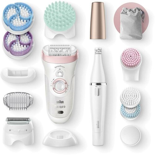 Эпилятор Braun 9-995 BS Silk-épil Beauty Set 9, белый/розовый