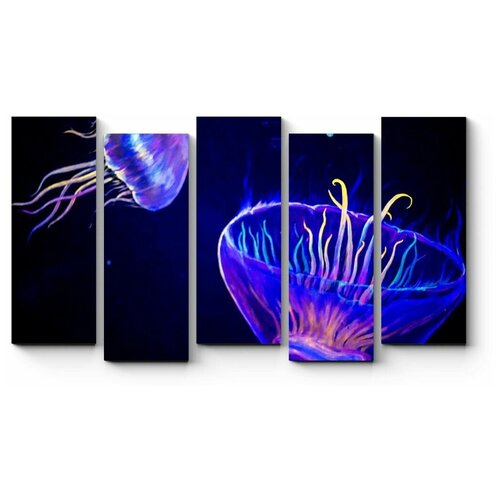 Модульная картина Сияющие медузы150x87