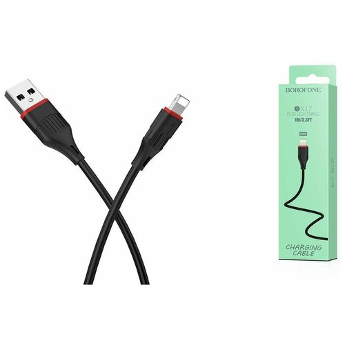 Кабель USB - Lightning BOROFONE BX17, 2,4A черный 1м