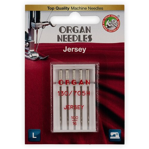 Иглы для быт. шв. машин ORGAN для джерси 5 шт в блистере 5205100BL №100