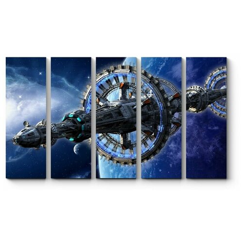 Модульная картина Фантастический космический корабль90x54