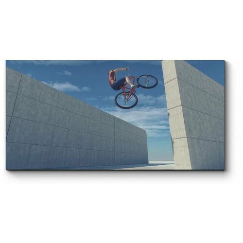 Модульная картина Велосипедный прыжок 70x35