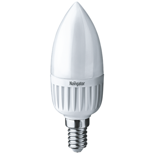 Лампа светодиодная LED 5вт E14 белый матовая свеча | код. 18862 | NAVIGATOR (4шт. в упак.)