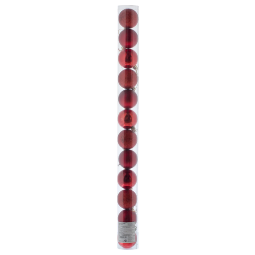 Набор ёлочных шаров, 5 см, 12 шт, в тубе, цвет красный
