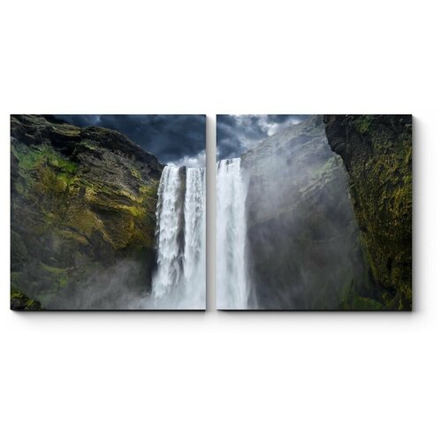 Модульная картина Захватывающий дух вид на горный водопад60x30