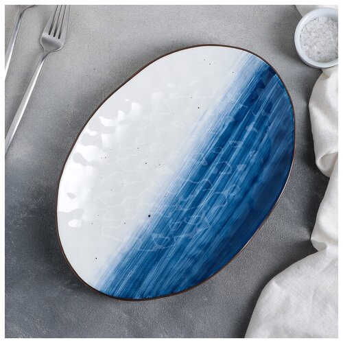 Блюдо Доляна «Космос», 30,8×21,7×3,3 см, цвет синий