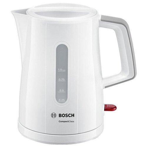 Чайник электрический Bosch TWK3A051 CTWK20B, пластик, 1 л, 2400 Вт, белый