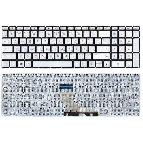 Клавиатура (keyboard) NSK-XN9BC для ноутбука HP 15-db000, 15t-db000, 15-db0000au, 15-db0000ax, HP 15-da, 15-da000, серебристая