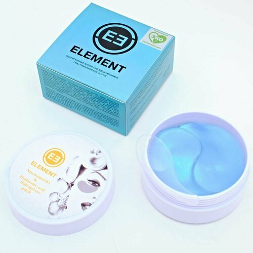 ELEMENT Гидрогелевые патчи для глаз ниацинамид и гиалуроновая кислота Blue, 60 шт.