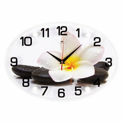 Часы настенные, серия: Цветы, "Спа. Белая плюмерия"