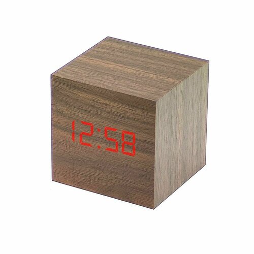 Часы настольные (темно-коричневый)(без блока) VST 869-1 Красные