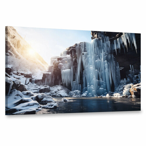 Интерьерная картина 100х60 "скалы снег лед"