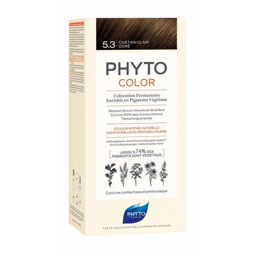 PHYTO Phytocolor Краска для волос, 50/50/12 мл, 5.3 Светлый золотистый шатен