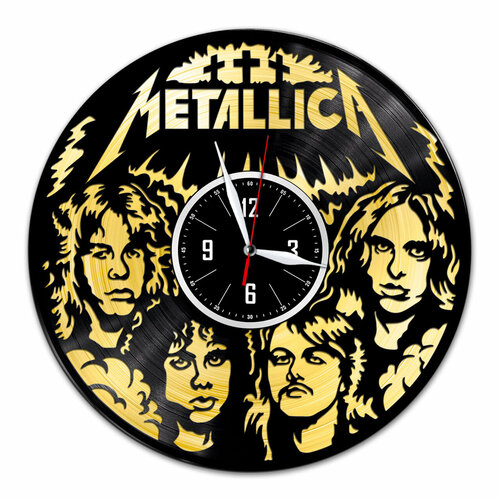 Metallica - настенные часы из виниловой пластинки (с золотой подложкой)