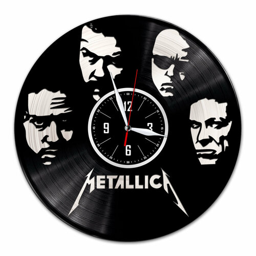 Metallica - настенные часы из виниловой пластинки (с серебряной подложкой)