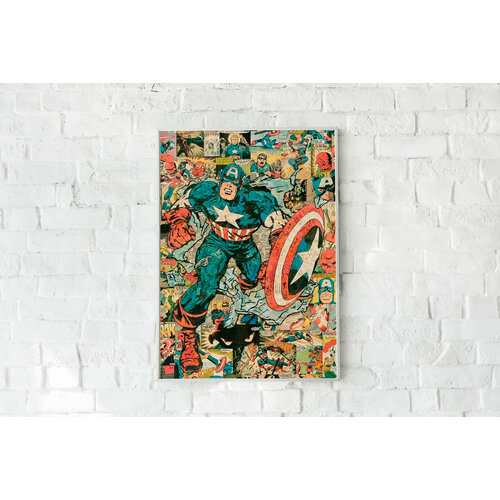 Плакат Капитан Америка/Супер герои/ Плакат на стену 33х48 см / Постер формата А3+