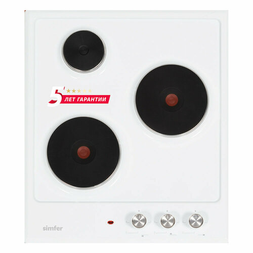 Электрическая варочная панель Simfer H45E03W016, с рамкой, цвет панели белый, цвет рамки белый