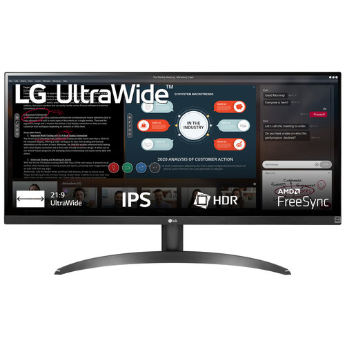 29" Монитор LG UltraWide 29WP500-B, 2560x1080, 75 Гц, IPS, черный