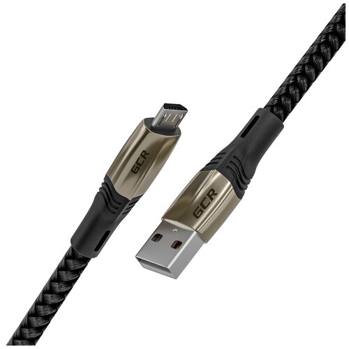 GCR Кабель 1.7 метра MicroUSB series MERCEDES, JEANS, супер быстрая зарядка, 28/22 AWG (7751958)