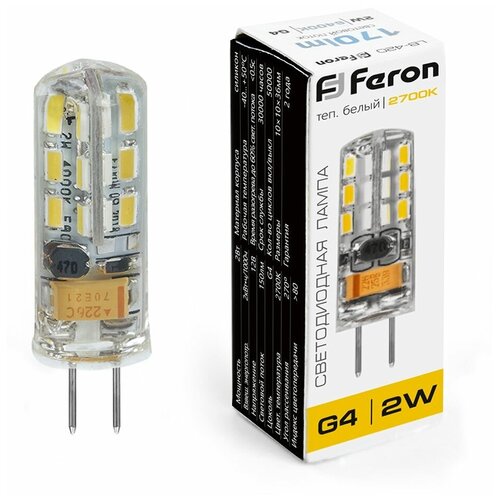Лампа светодиодная Feron LB-420 25858, G4, JC, 2 Вт, 2700 К