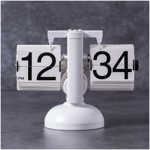 Классические перекидные часы Flip-clock, 16х21х8 см (белые)