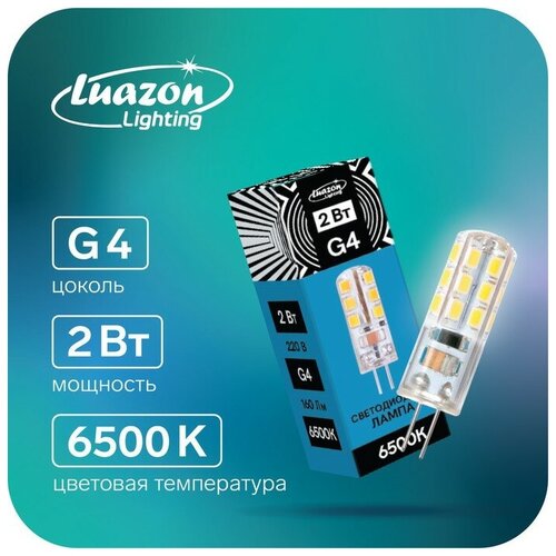 Лампа светодиодная Luazon Lighting, G4, 2 Вт, 220 В, 6500 K, 160 Лм