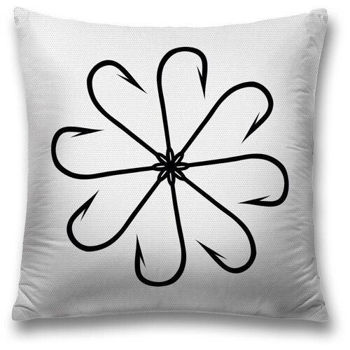 Наволочка декоративная на молнии, чехол на подушку JoyArty "Крючковый цветок" 45х45 см