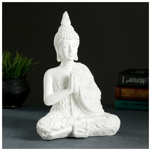Фигура "Будда средний" белый, 12х20х29см