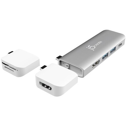 Модульная док-станция j5create ULTRADRIVE Kit USB-C с поддержкой двух дисплеев.