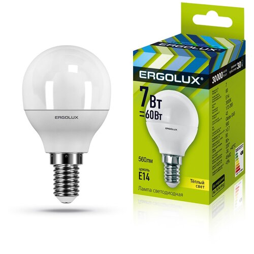 Светодиодная лампа Ergolux LED-G45-7W-E14-3K