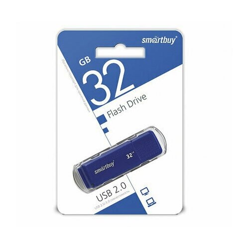Флеш-диск 32 GB, комплект 5 шт, SMARTBUY Dock, USB 2.0, синий, SB32GBDK-B