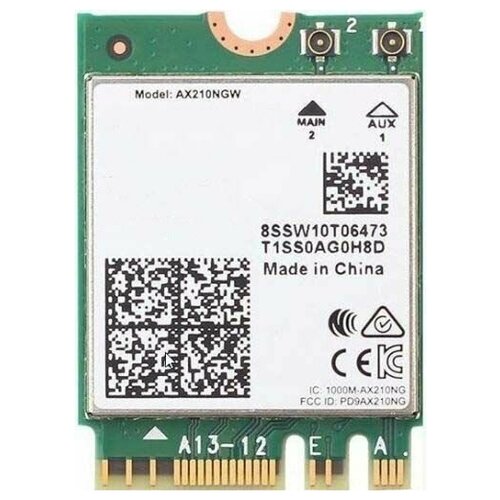 Плата сетевого контроллера Ax210. ngwg. nv Intel Wi-Fi 6E AX210 (Gig+), 2230, 2x2 AX R2 (6GHz)+BT, No