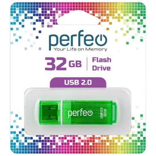 USB Флеш-накопитель USB накопитель Perfeo 32GB C13 Green