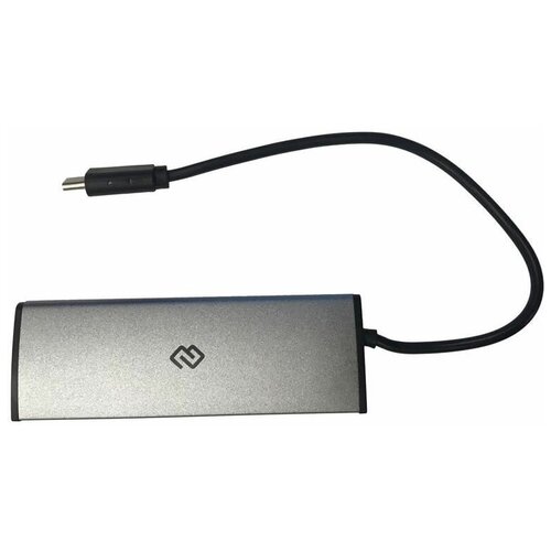 Разветвитель USB-C Digma HUB-4U2.0-UC-DS 4 порта, серебристый