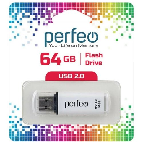 USB Флеш-накопитель USB накопитель Perfeo 64GB C13 White