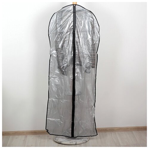 Чехол для одежды Доляна, 60х137 см, PE, цвет серый прозрачный