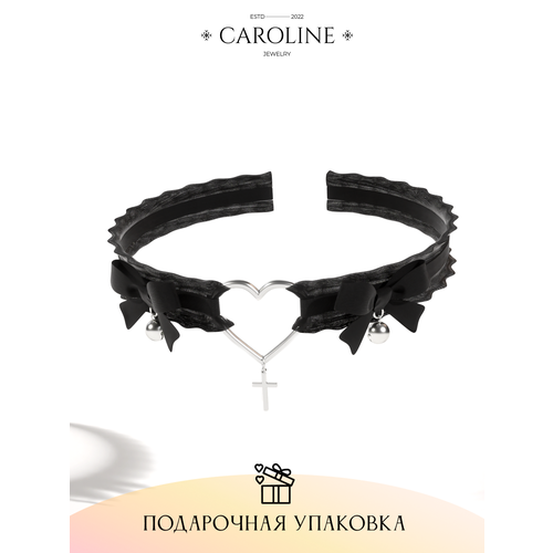 Чокер Caroline Jewelry, металл, длина 32 см, черный