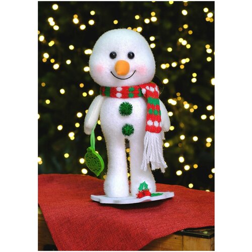 Рождественская декорация Снеговик с шарфом 17 см