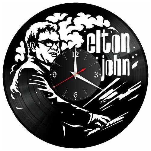 Часы из винила Redlaser "Элтон Джон (Elton John), Сэр Этон Джон, пианист" VW-10244