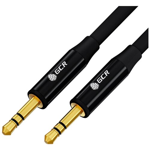 GCR Кабель 3.0m аудио jack 3.5mm/jack 3.5mm черный, GOLD, AL case черный, M/M