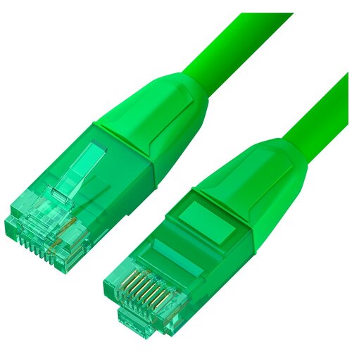 GCR Патч-корд прямой 0.5m LSZH UTP кат.6, зеленый, 24 AWG, литой без фиксатора, ethernet high speed, RJ45, T568B