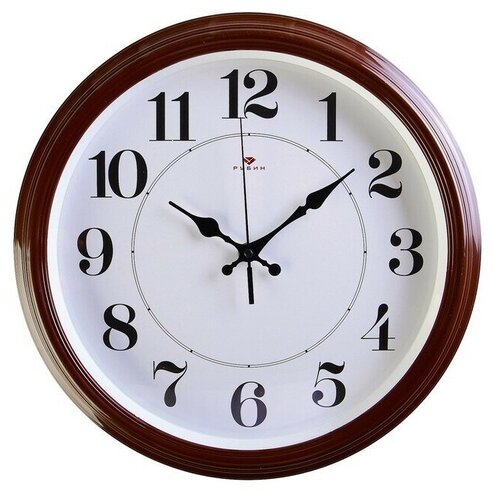 Часы настенные, серия: Классика, 35 см, коричневые