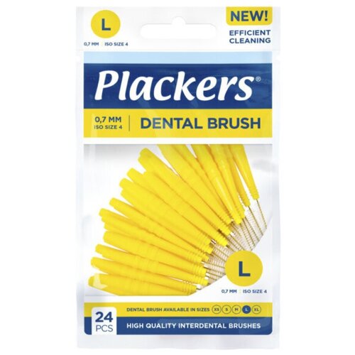 Межзубные ершики Plackers Dental Brush L (0.7 мм), 24 шт