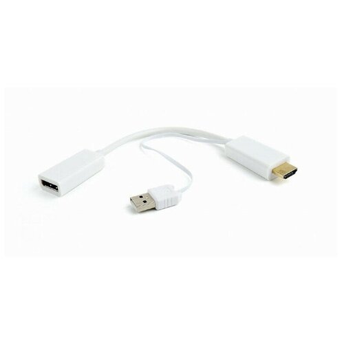 Конвертер Cablexpert, HDMI-DisplayPort, HD19M+USBxHD20F, белый, DSC-HDMI-DP-W 16206467