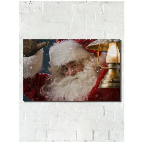 Картина интерьерная на дереве Новый год (Рождество, Дед Мороз, Снегурочка, Аниме) - 7270 Г